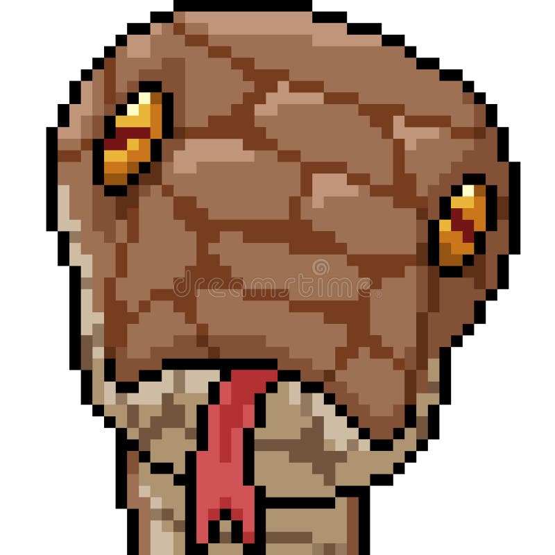 Vector Pixel Art Snake Head Stock Vector - Illustration of vector, wild ...