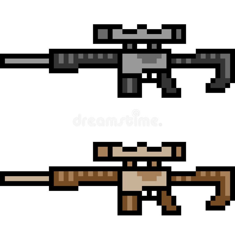 Vector pixel art sniper stock vector. Illustration of government ...