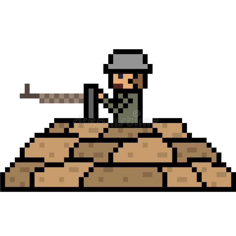 Vector pixel art soldier stock vector. Illustration of sand - 102310420