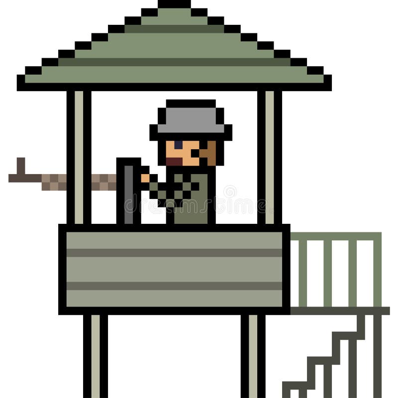 Pixel Art Soldier. Vector Illustration Decorative Design Stock Vector ...