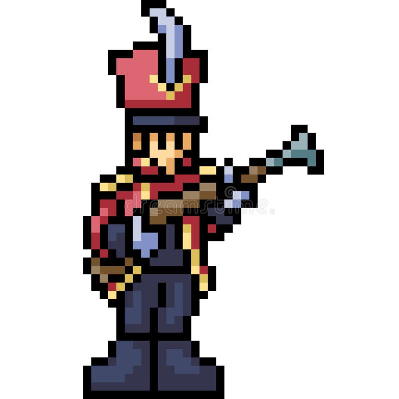 Pixel art soldier cat stock illustration. Illustration of stand - 92401665