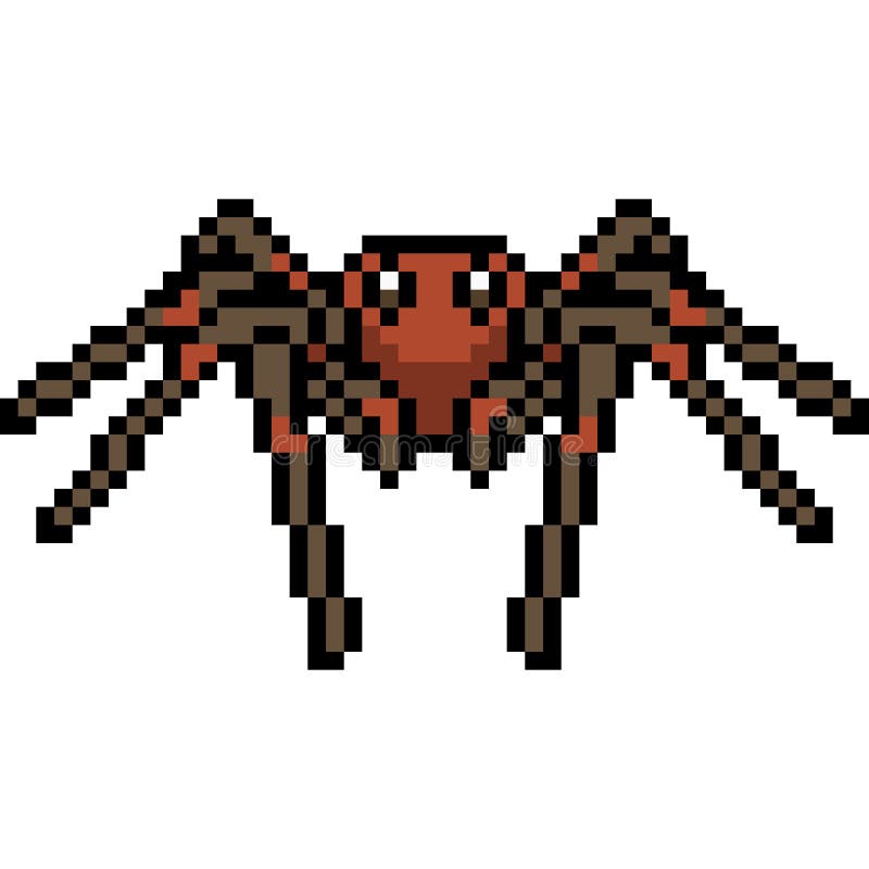 Vector pixel art spider stock vector. Illustration of dark - 109521181