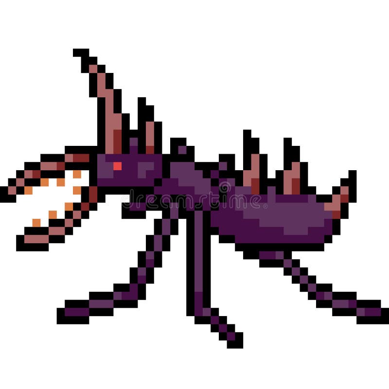Vector Pixel Art Spike Beetle Stock Vector - Illustration of cute ...