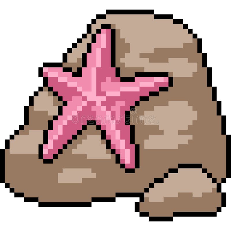 Vector pixel art starfish stock vector. Illustration of vector - 163058458