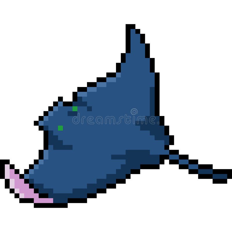 Vector pixel art stingray stock vector. Illustration of fish - 125492012