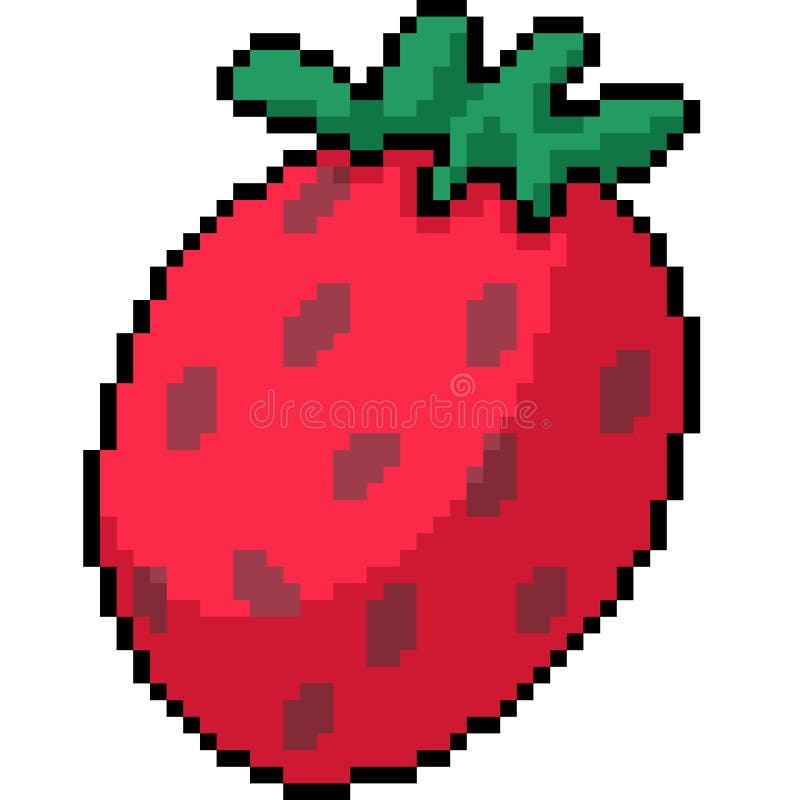 Vector Pixel Art Strawberry Stock Vector - Illustration of isolated ...