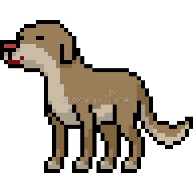 Vector pixel art stray dog stock vector. Illustration of pixel - 117929384