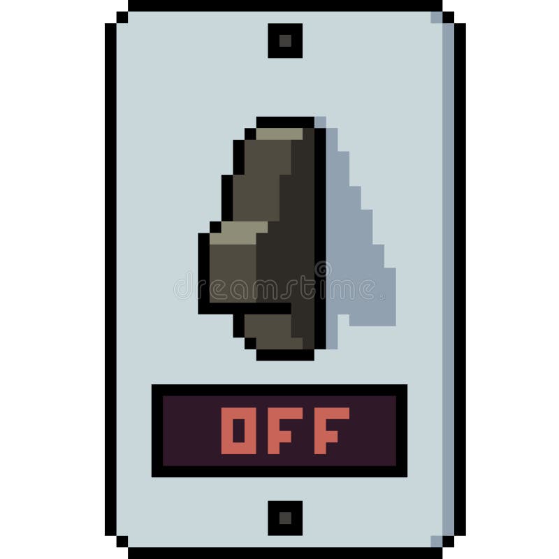 Vector Pixel Art Switch Off Stock Vector - Illustration of background ...