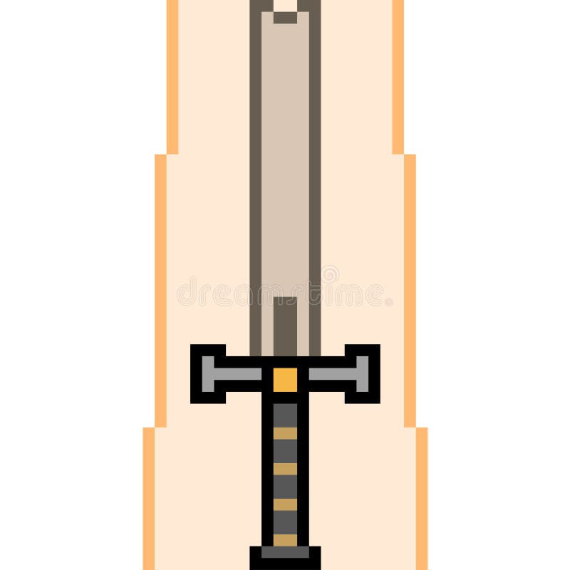 Vector Pixel Art Sword Fantasy Stock Vector - Illustration of game ...