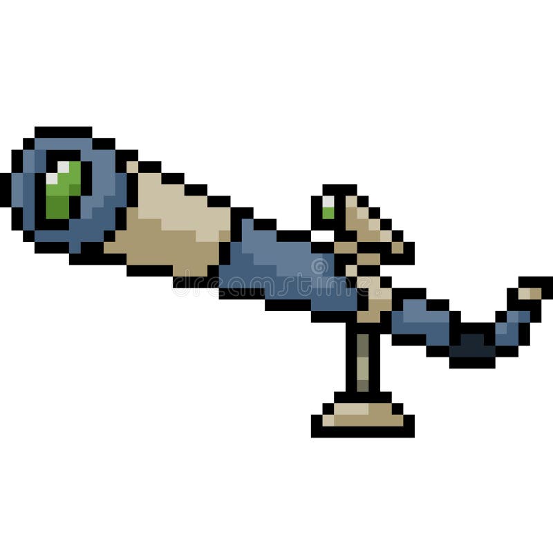 Vector pixel art telescope stock vector. Illustration of peek - 152392436
