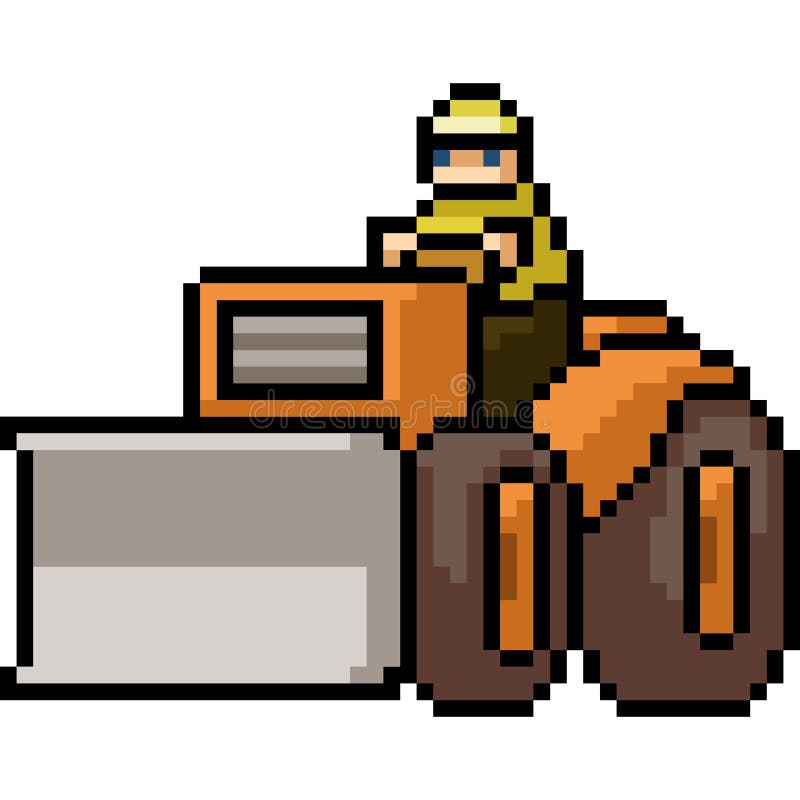 Under Construction Vehicles Vector Set in Pixel Stock Vector ...