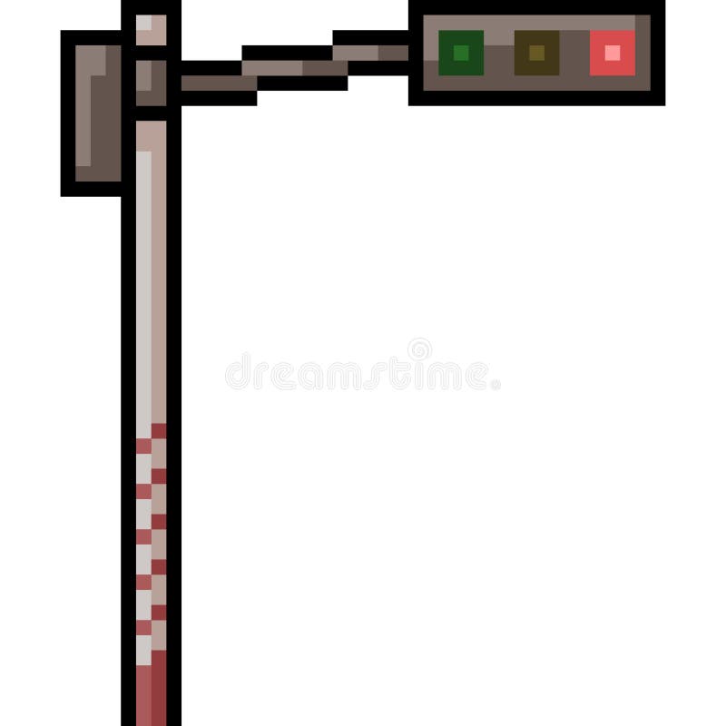 Vector Pixel Art Traffic Light Stock Vector - Illustration of sign ...