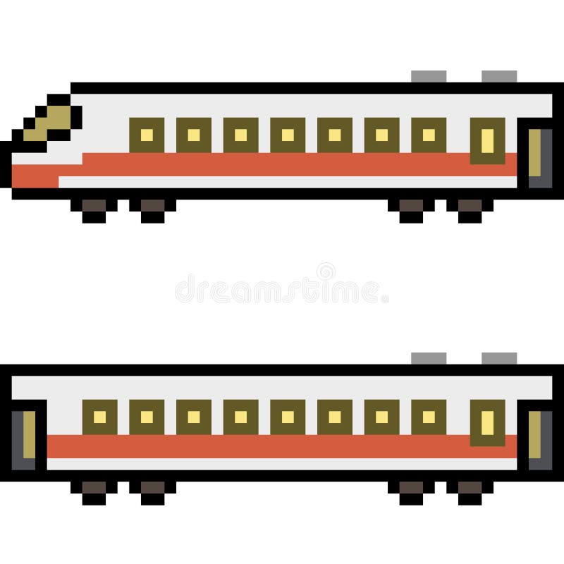 Vector Pixel Art Train Side Stock Vector - Illustration of vector ...