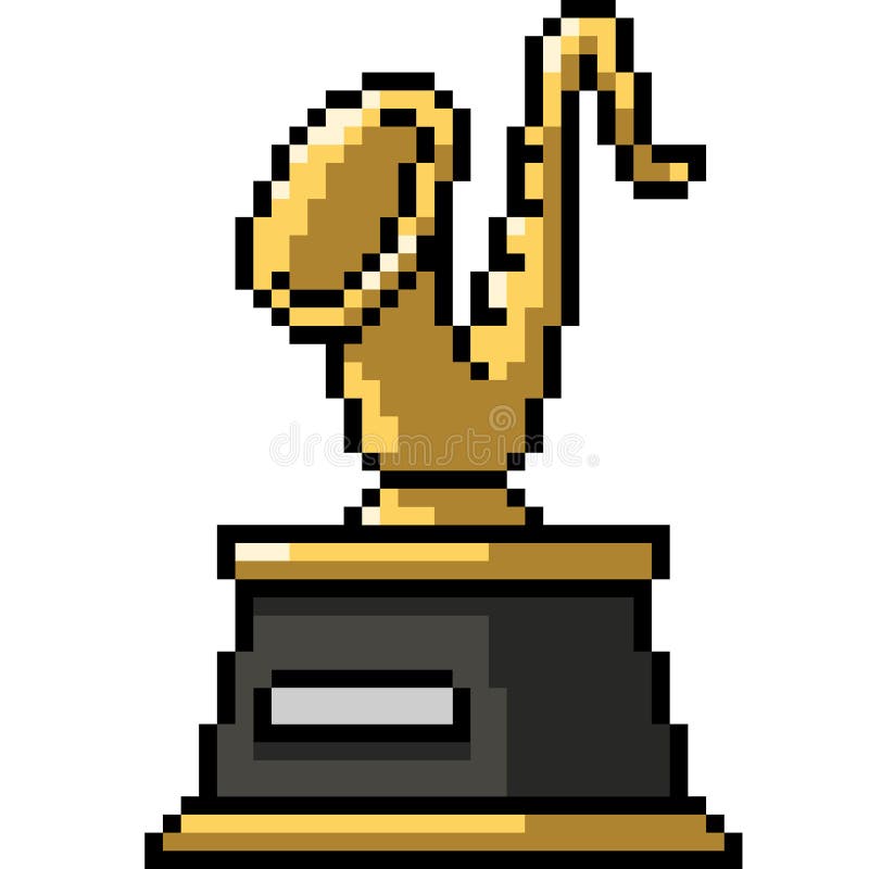 Vector pixel art trophy stock vector. Illustration of music - 161660622