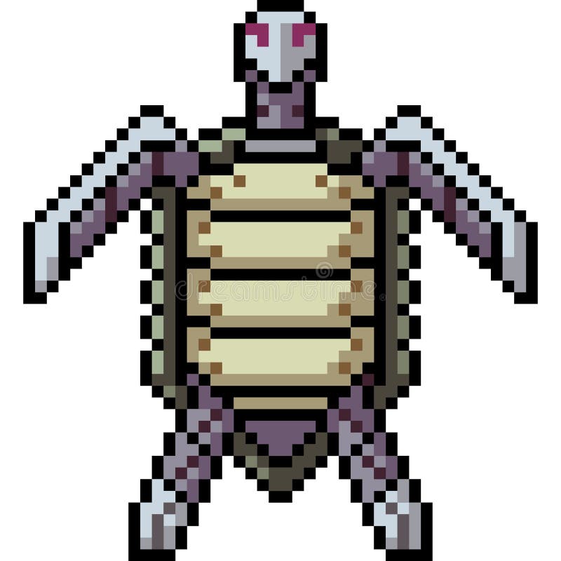 Vector Pixel Art Turtle Robot Front Stock Vector - Illustration of ...