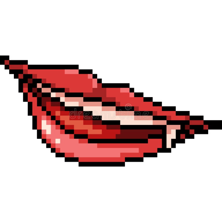 Vector Pixel Art Vampire Lip Stock Vector - Illustration of tooth ...