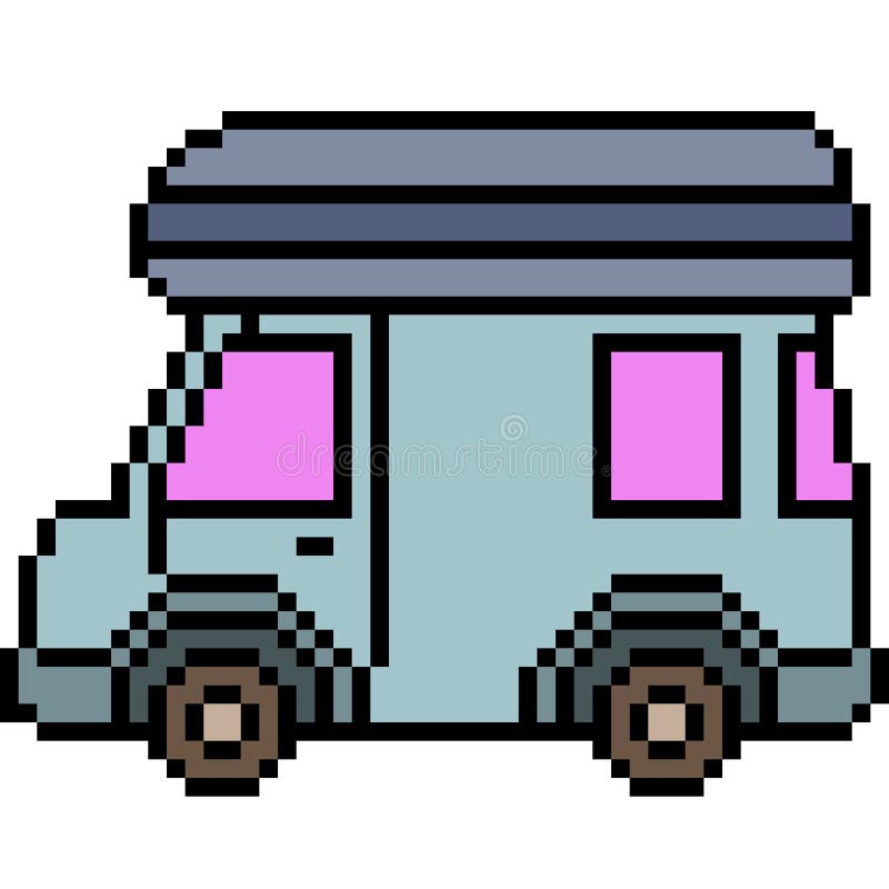 Vector pixel art van stock vector. Illustration of isolated - 105378227