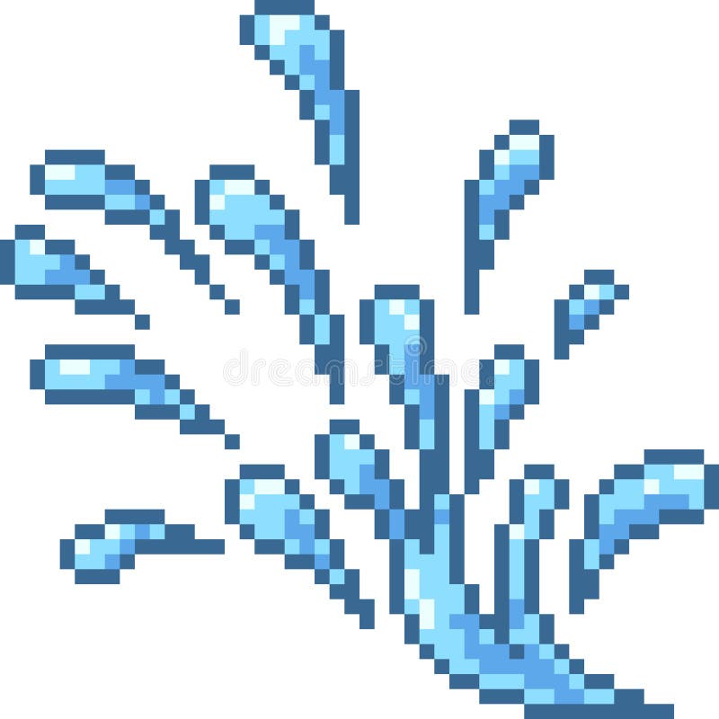 Vector Pixel Art Water Splash Stock Vector - Illustration of pixel ...