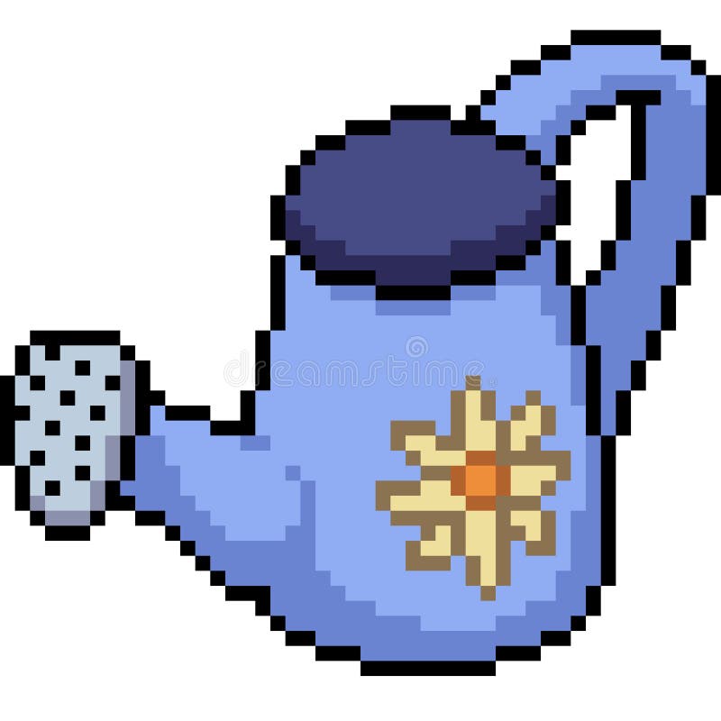 Vector Pixel Art Watering Can Stock Vector - Illustration of icon ...
