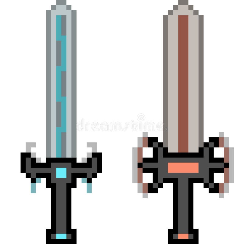 Vector Pixel Art Weapon Sword Stock Vector - Illustration of isolated ...