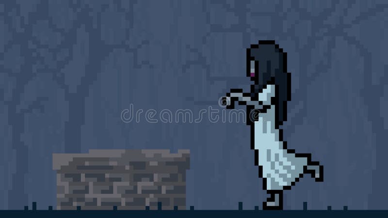 Vector Pixel Art White Lady Stock Vector - Illustration of woman, asian ...