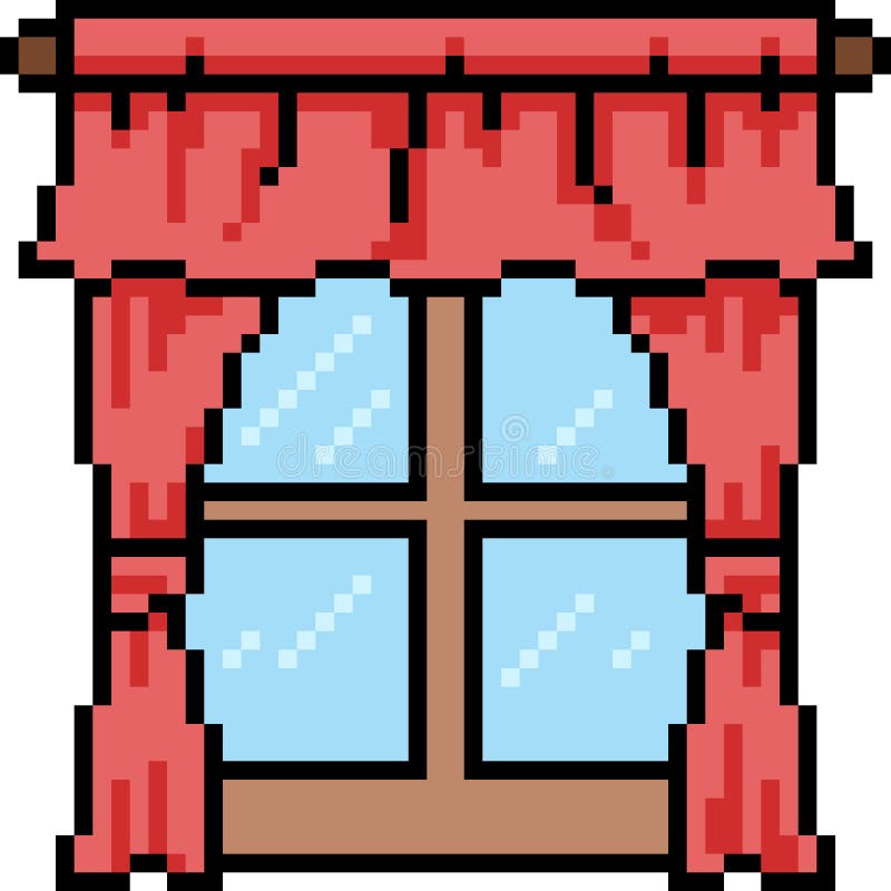 Vector pixel art window stock vector. Illustration of glass - 109521797