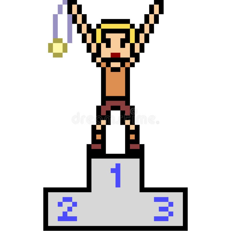 Pixel Art Winner stock vector. Illustration of cartoon - 99873251