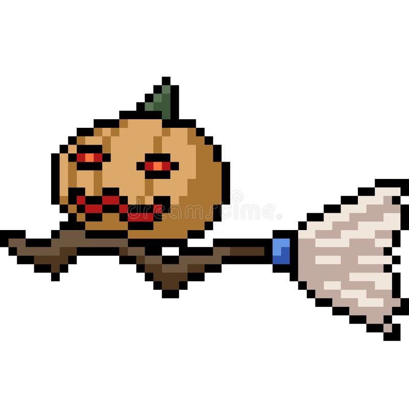 Vector Pixel Art Witch Broom Stock Vector - Illustration of monster ...