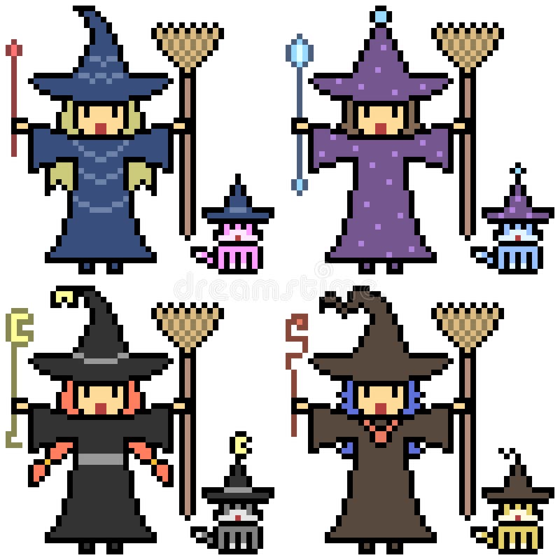 Witch Pixel Stock Illustrations – 468 Witch Pixel Stock Illustrations ...