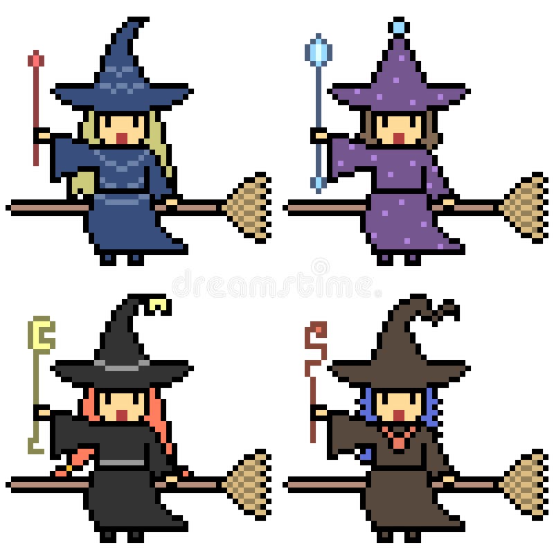 Witch Pixel Stock Illustrations – 468 Witch Pixel Stock Illustrations ...