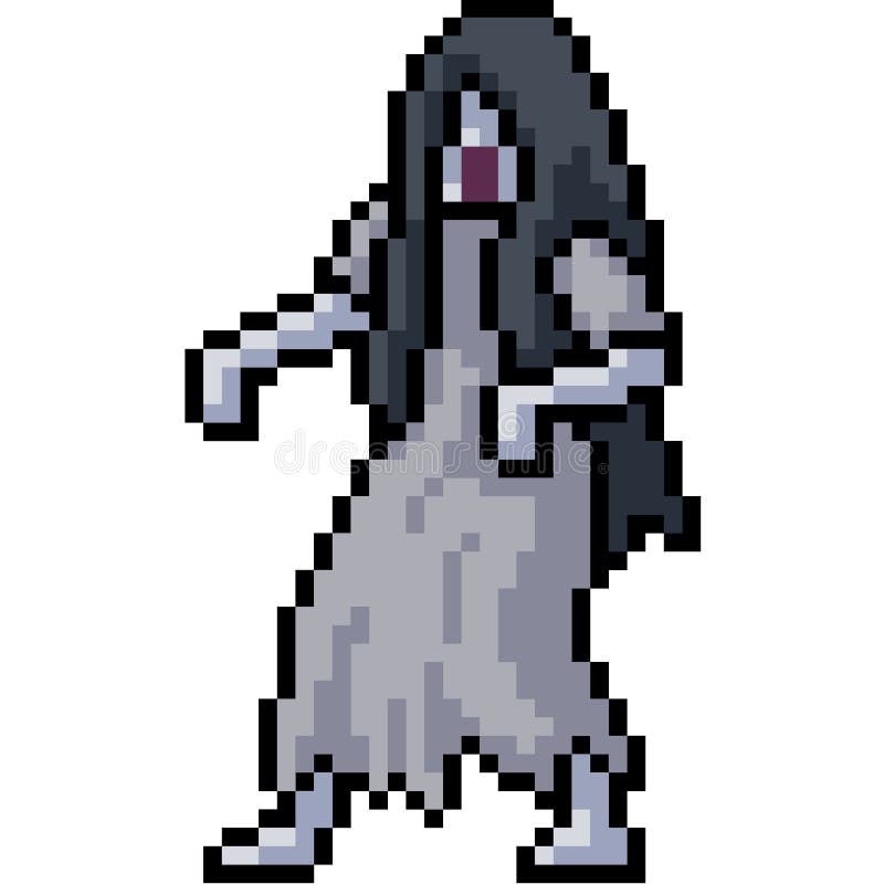 Vector Pixel Art Woman Ghost Stock Vector - Illustration of isolated ... Vector Pixel Art Woman Ghost Stock Vector - Illustration of isolated ...