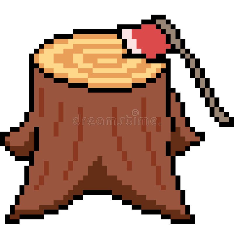 Vector pixel art wood cut stock vector. Illustration of sharp - 104915673
