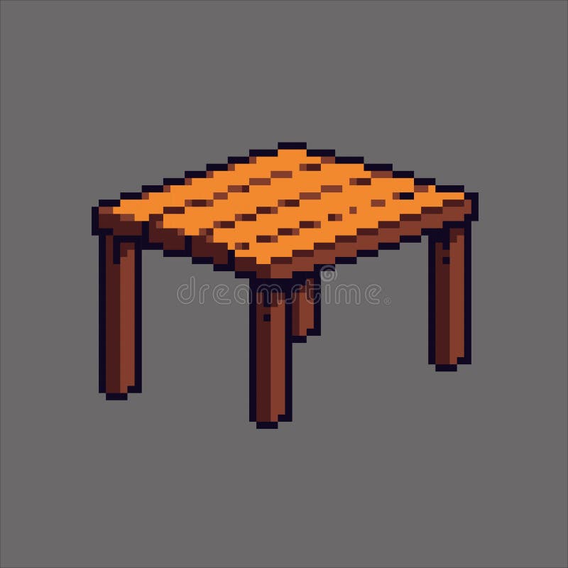 Vector Pixel Art Wooden Table Stock Vector - Illustration of orange ...