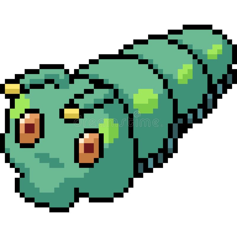 Vector pixel art worm stock vector. Illustration of cartoon - 137568672