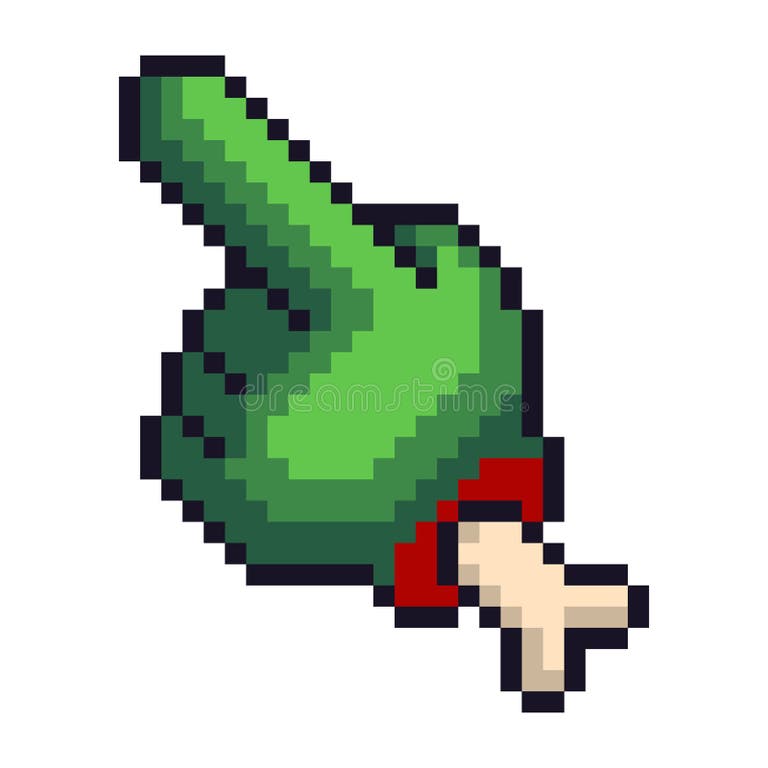 Vector Pixel Art Zombie Hand Cursor with Exposed Bone. Fun and Creepy ...