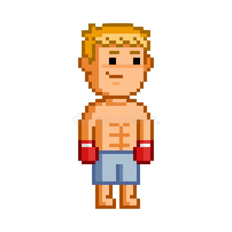 Vector Pixel Boxer for Games Stock Illustration - Illustration of game ...