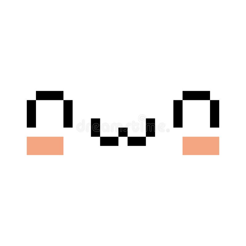 Pixel Cartoon Happy Face stock illustration. Illustration of abstract ...