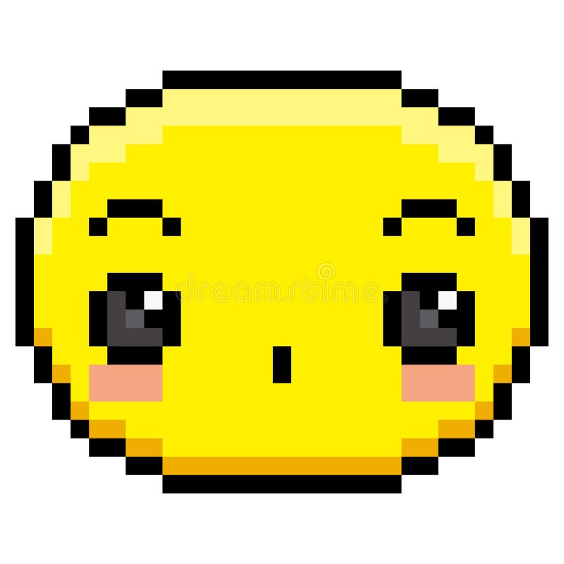 Pixel Cartoon Surprised Face Stock Illustration - Illustration of happy ...