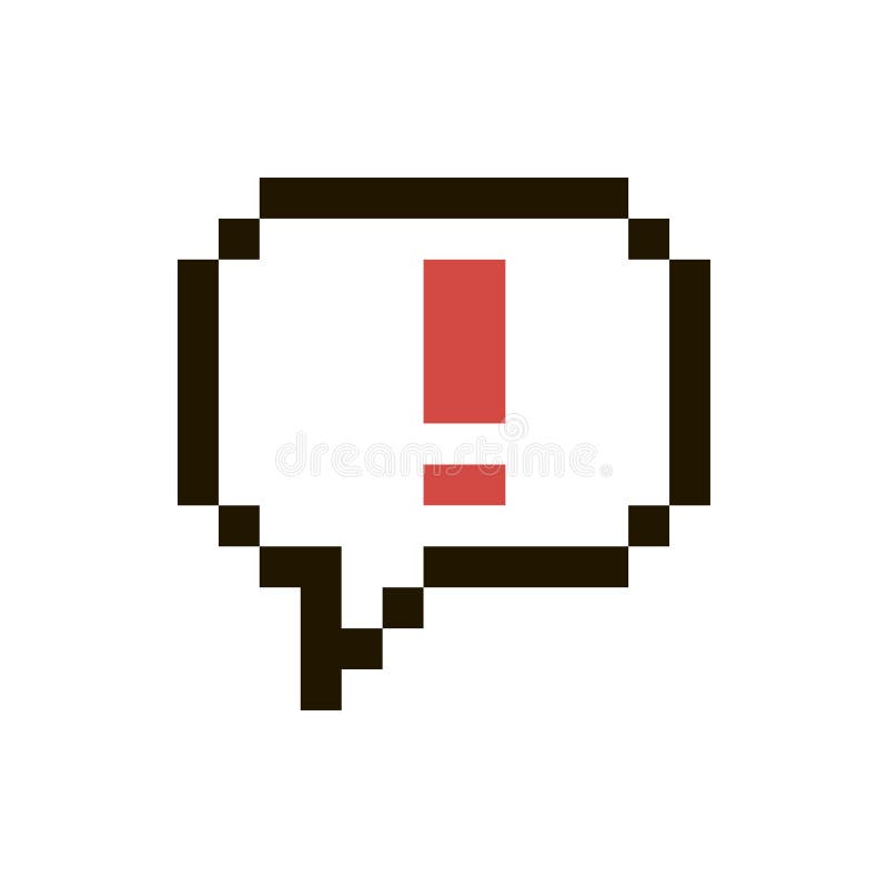 Vector Pixel Exclamation Point Stock Vector - Illustration of game ...