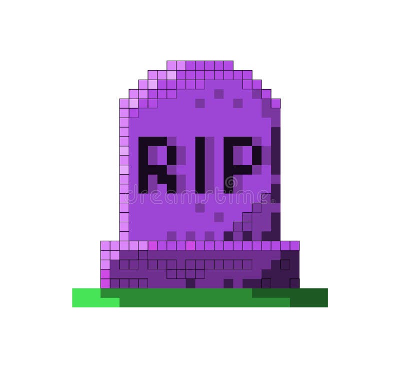 Gravestone Pixel Art. Tomb 8 Bit. Grave Halloween. RIP Cemetery Stock ...