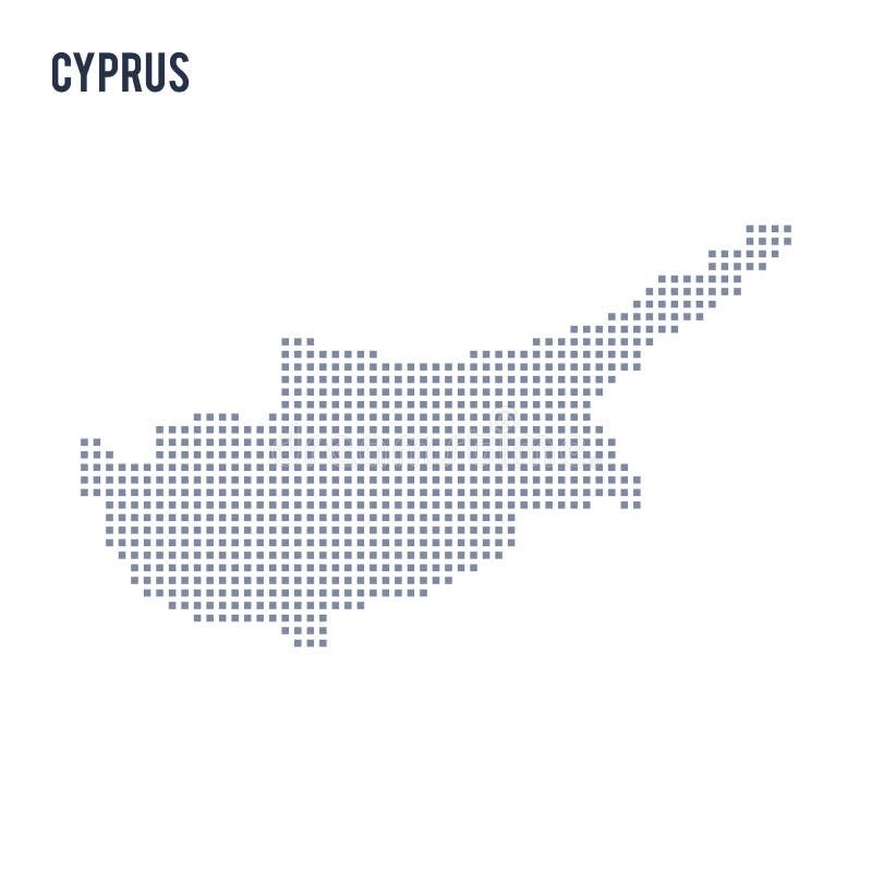 Vector Pixel Map of Cyprus Isolated on White Background Stock ...