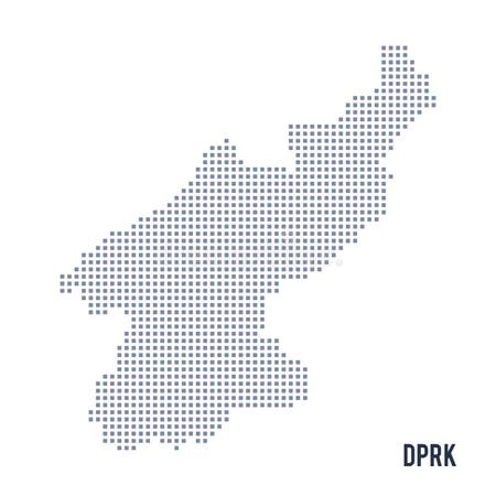 Vector Pixel Map of DPRK Isolated on White Background Stock ...