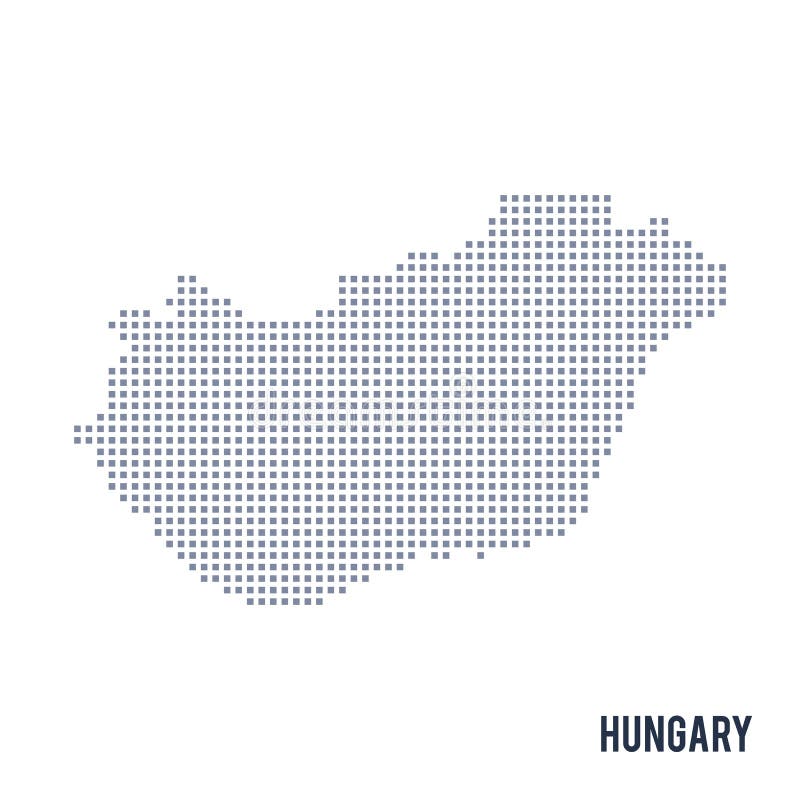 Pixel Map Of Hungary. Vector Dotted Map Of Hungary Isolated On White ...