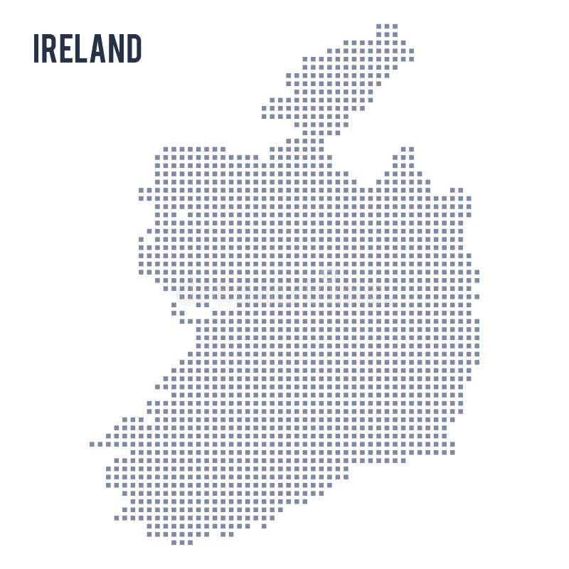 Vector Pixel Map of Ireland Isolated on White Background Stock Vector ...