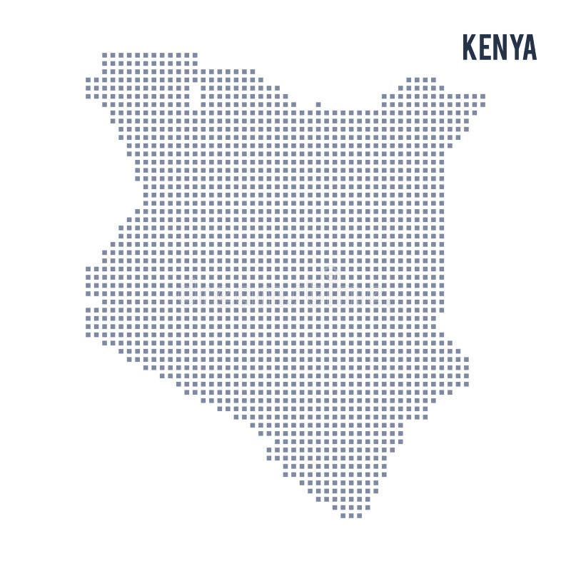 Pixel Map of Kenya. Vector Dotted Map of Kenya Isolated on White ...
