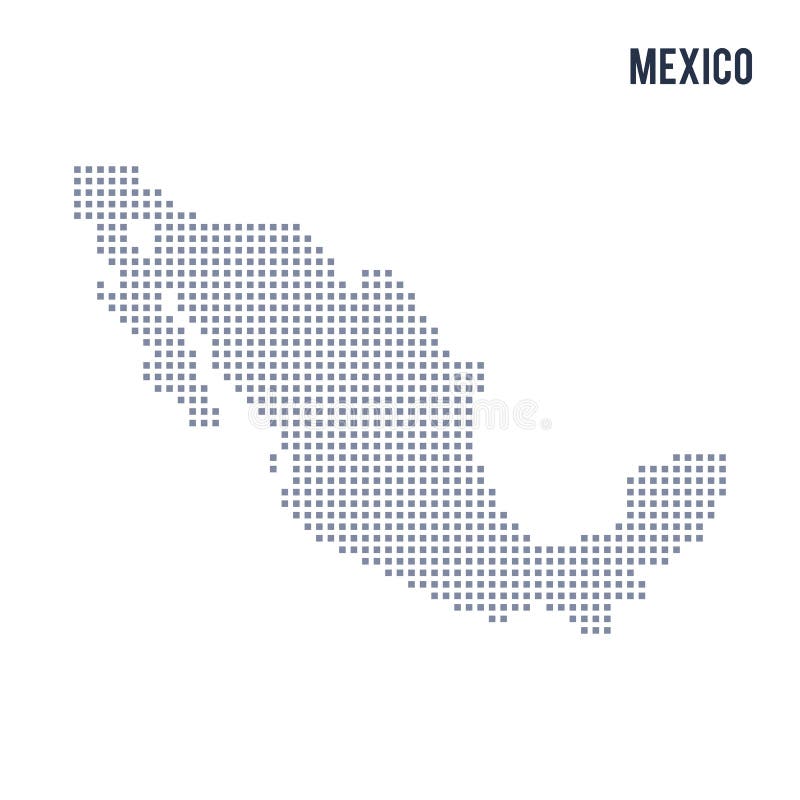Pixel Map of Mexico. Vector Dotted Map of Mexico Isolated on White ...