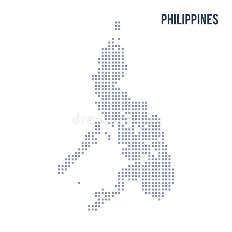 Vector Pixel Map of Philippines Isolated on White Background Stock ...