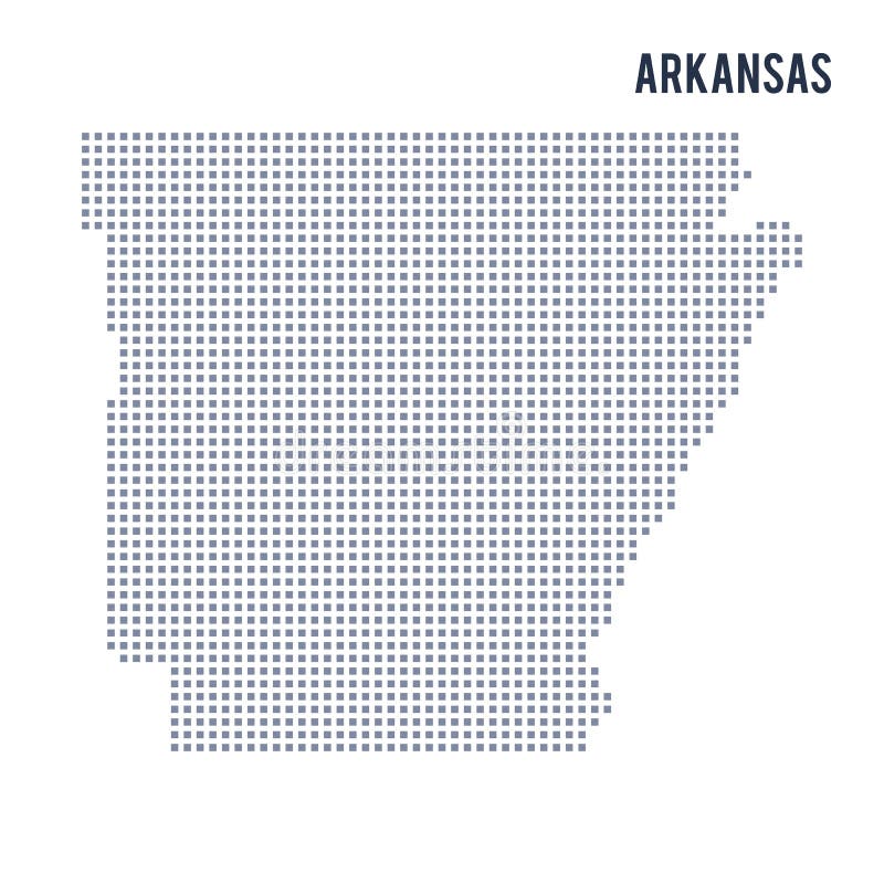 Vector Pixel Map State of Arkansas Isolated on White Background Stock ...