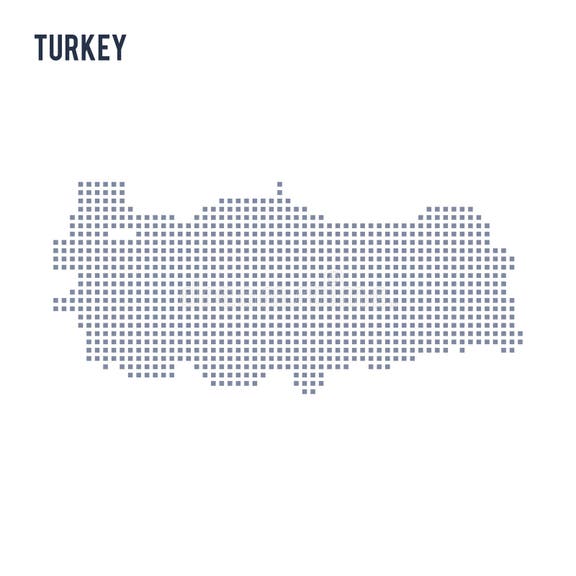 Vector Pixel Map of Turkey Isolated on White Background Stock Vector ...
