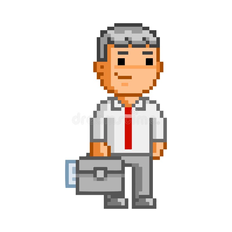 Pixel Office stock vector. Illustration of funky, agreement - 51194248